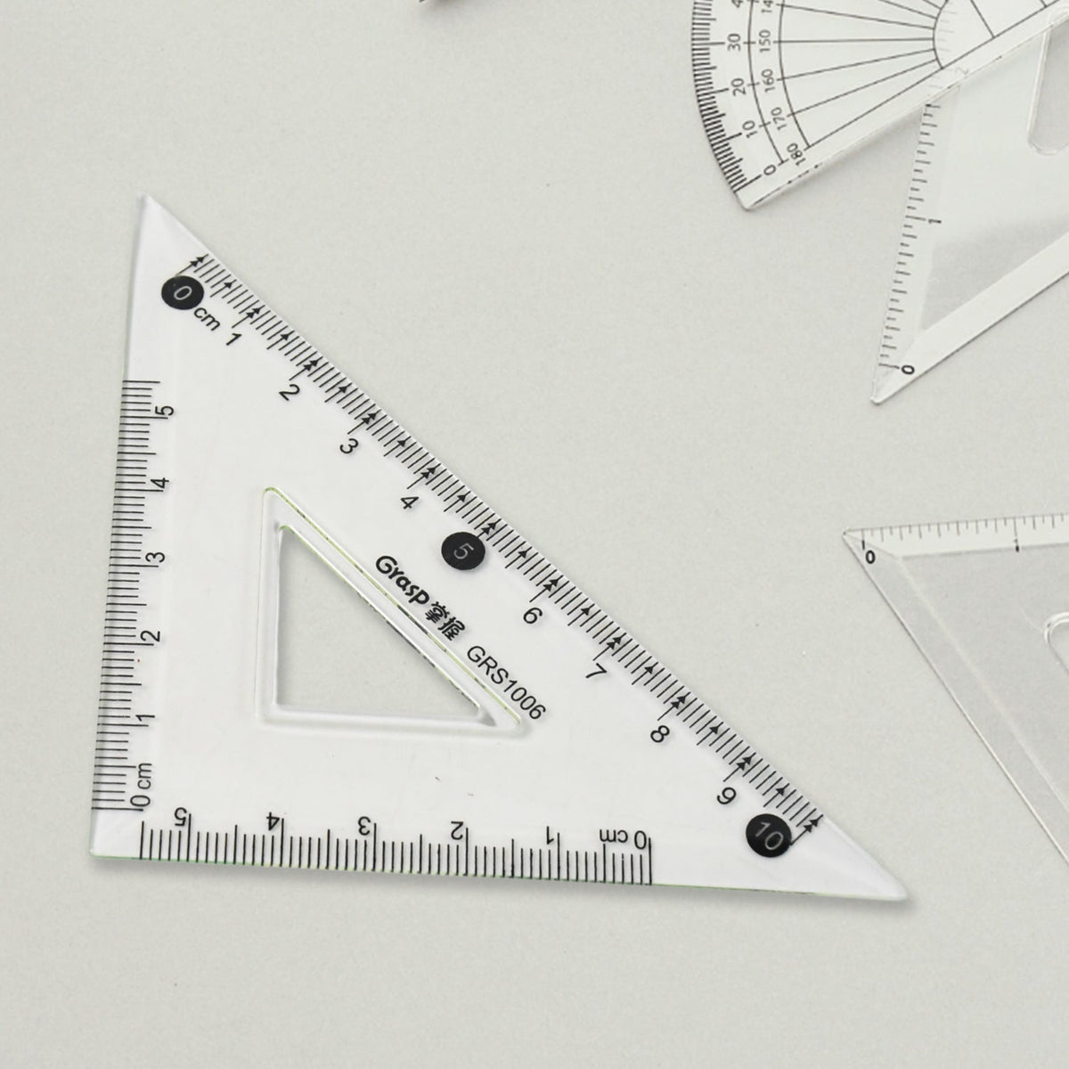 4-Piece Geometry Set, Triangle Ruler Protractor Straight Ruler ...
